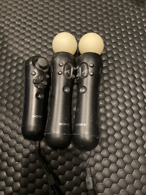 2 Sony PlayStation 3 PS3 Move Motion & 1 Navigation Controller - (CECH ...