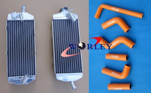 ALUMINUM RADIATOR&Hoses for KTM 250 400 450 520 525 MXC EXC 01 02 2000 ...