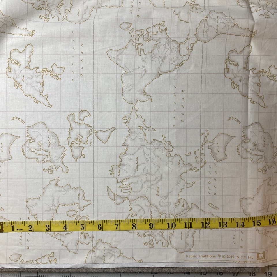 World Maps Fabrics Traditions Cotton Fabric - ONE YARD | eBay