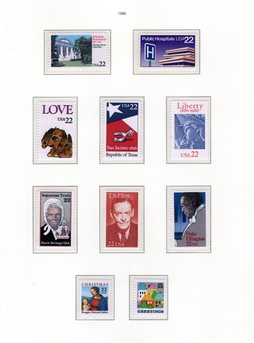 US Stamp Scott #2198-2245, Commemorative Year Set 1986, Set of 31, MNH ...