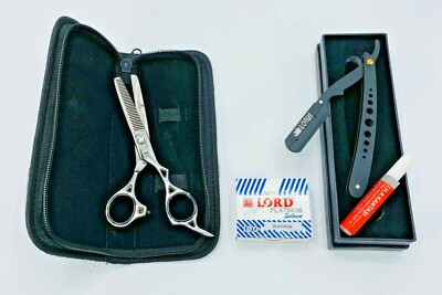 Professional Salon Hair Cutting Thinning Scissor+ Barber Razor ...