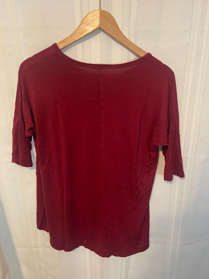 1X Round Neck 3/4 Sleeve Super Soft Top Loose Fit w/High-Low Hem | eBay