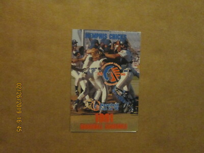 Memphis Chicks Vintage Circa 1991 Team Logo Baseball Pocket Schedule | eBay
