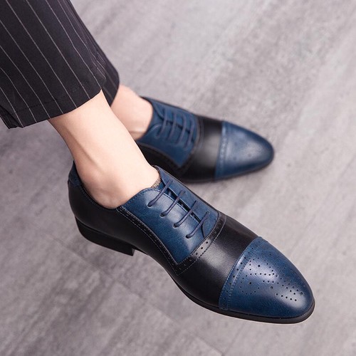 Mens Mixed Colors Pointed Toe Brogues Business Formal Party Oxfords ...