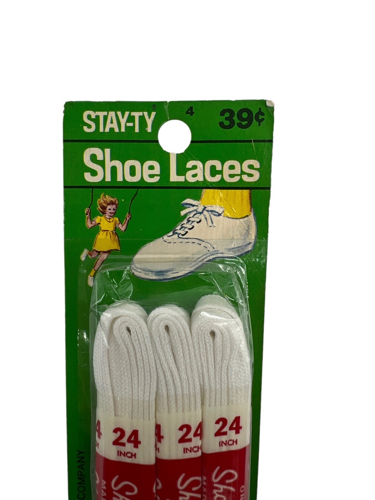 Stay-Ty White Sneaker Shoe Laces 24 Inch Package of 3 For 3 Or 4 ...