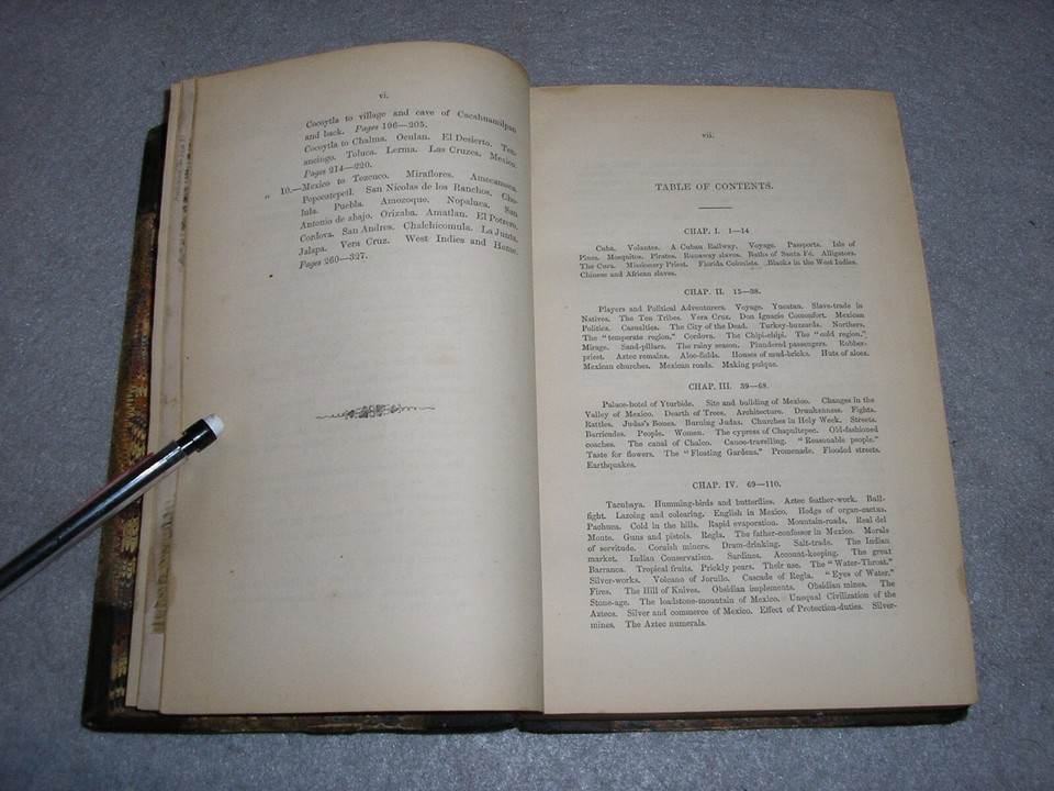 Antique Mexico History Book Anahuac Aztecs Decorative Leather Binding ...