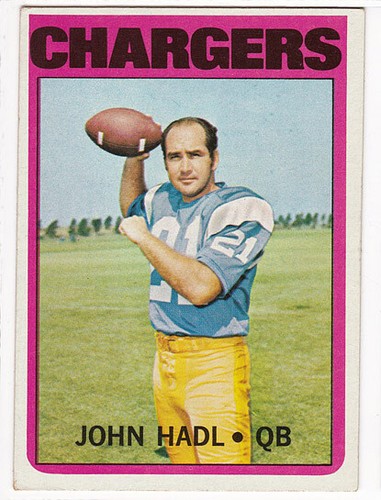 1972 Topps John Hadl football card Nice! San Diego Chargers | eBay