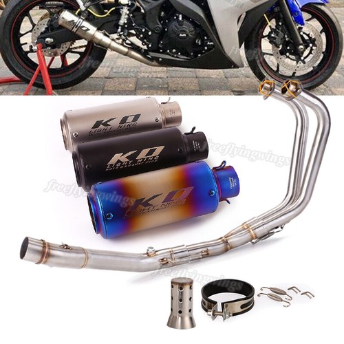 Full System Exhaust Front Pipe Slip On Muffler Baffle For Yamaha YZF R3 ...