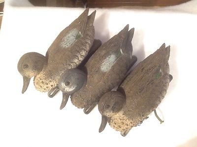 Green wing Italian SportPlast Plastic Duck Decoys drake & 2 hens ...