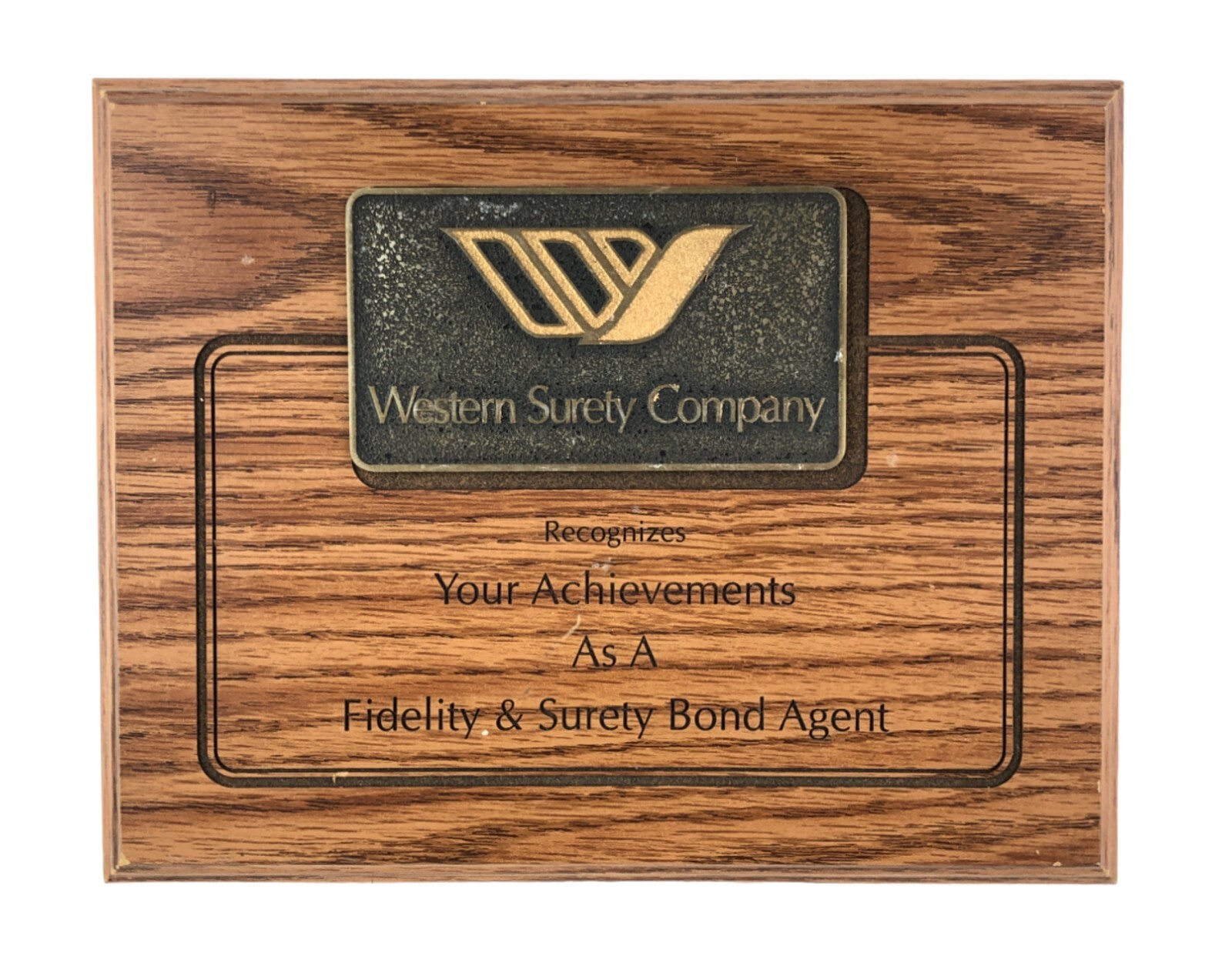 Vtg Western Surety Company Wood Wall Plaque Insurance Agent Sign | eBay