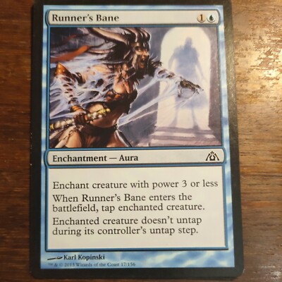 RUNNER'S BANE Dragon's Maze MTG Blue Enchantment—Aura Com | eBay Australia