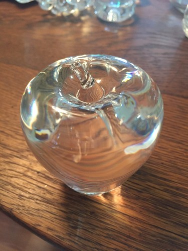 STEUBEN SIGNED -- Apple With Stem Full Size - BRILLIANT CLEAR CRYSTAL ...