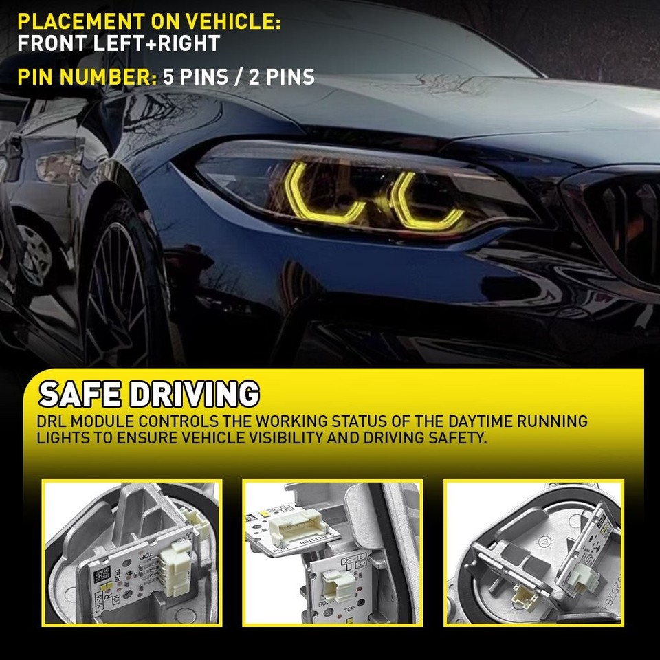 2Pcs For BMW F87 F22 F23 LCI Yellow Angel Eyes DRL LED Light Control ...