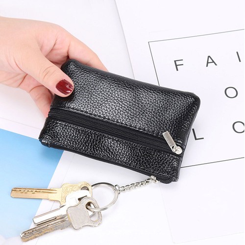 Women Mini Purse Leather Coin Card Key Ring Wallet Pouch Zipper Small ...