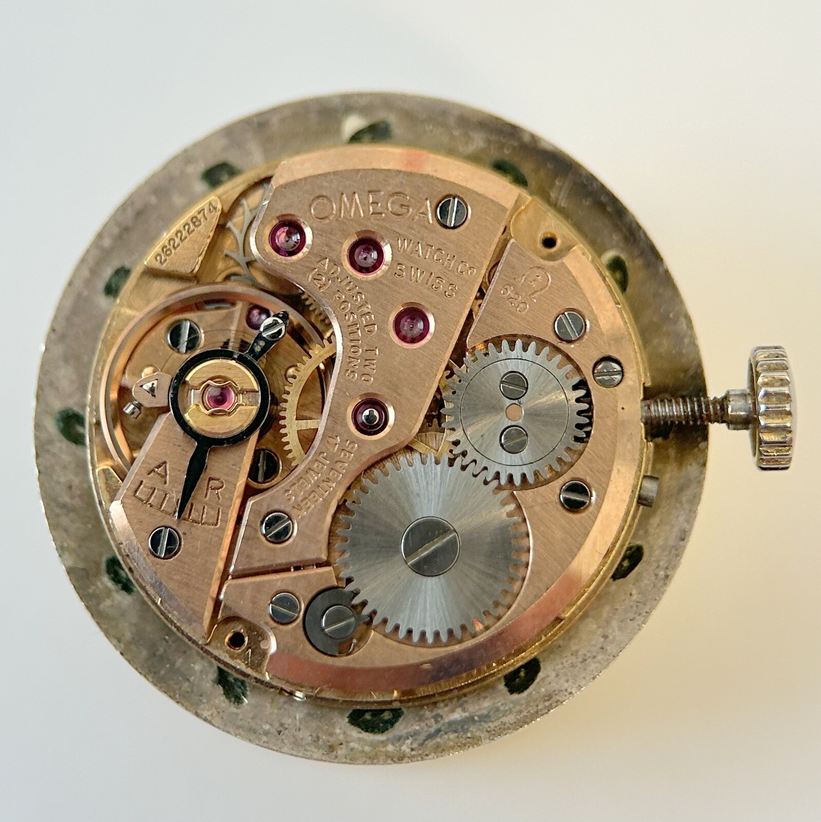 Omega Cal 620 Watch Movement Parts Balance Fork Spring Bridge Barrel ...