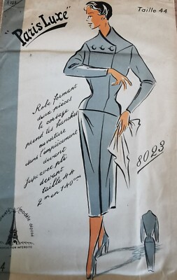 8023 PATRON PARIS LUXE VINTAGE FRENCH PATTERN ROBE CHIC ET CHARMANTE T ...