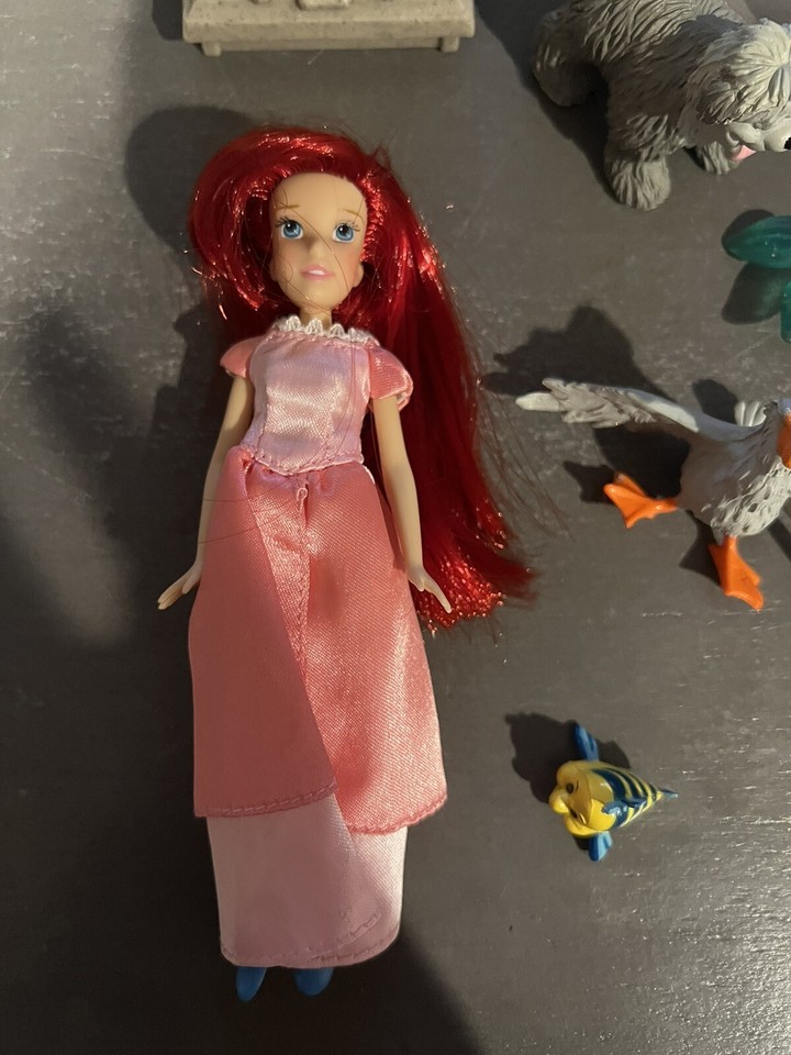 Disney Store Ariel Mini Doll 5" Pink Dress Small LITTLE MERMAID All ...