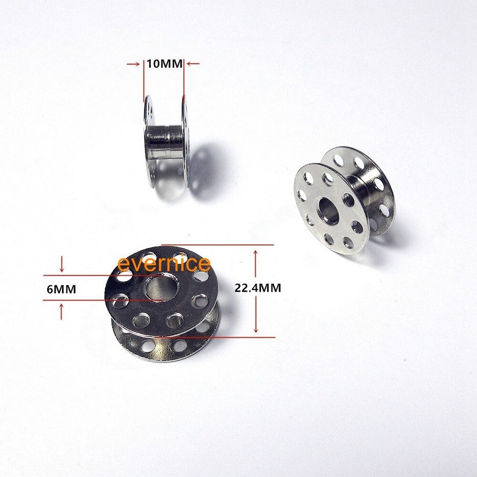 100 Pcs 1.6 Time Capacity Steel Bobbins For Computer Embroidery Machine ...