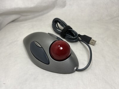 Logitech T-BC21 PC Mouse Ambidextrous Trackman Trackball Red Marble ...