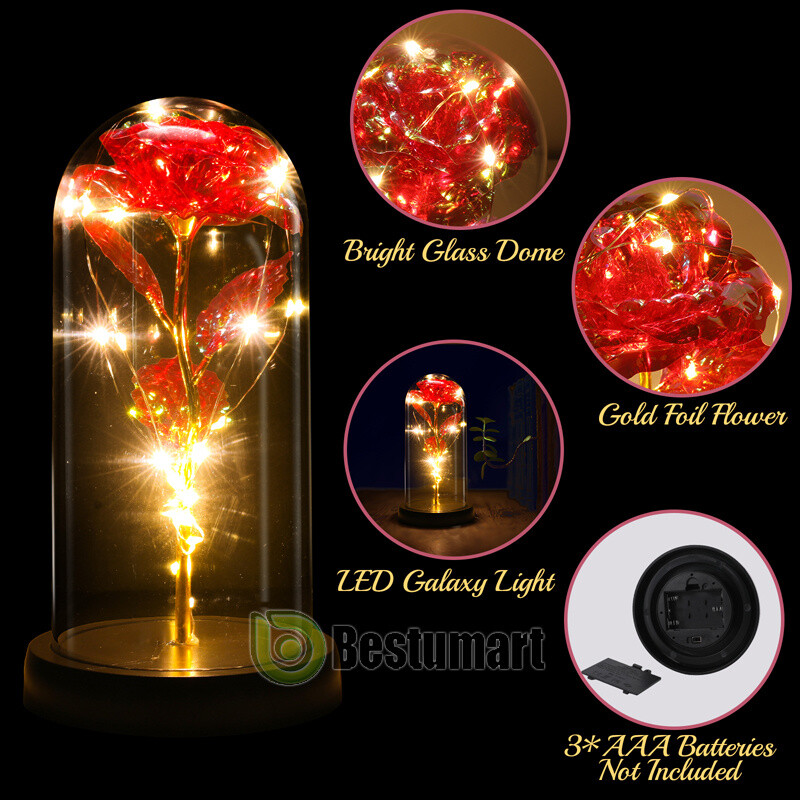 Eternal Rose Flower LED Enchanted Galaxy Rose LED Light Mother's Day ...