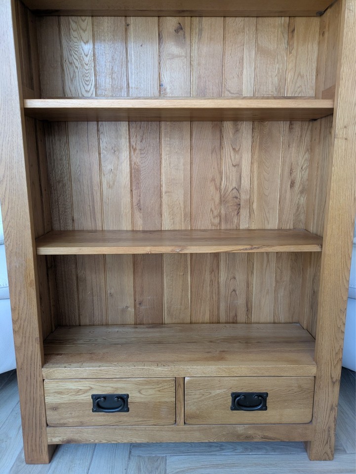 Rustic Solid Oak Bookcase | eBay UK