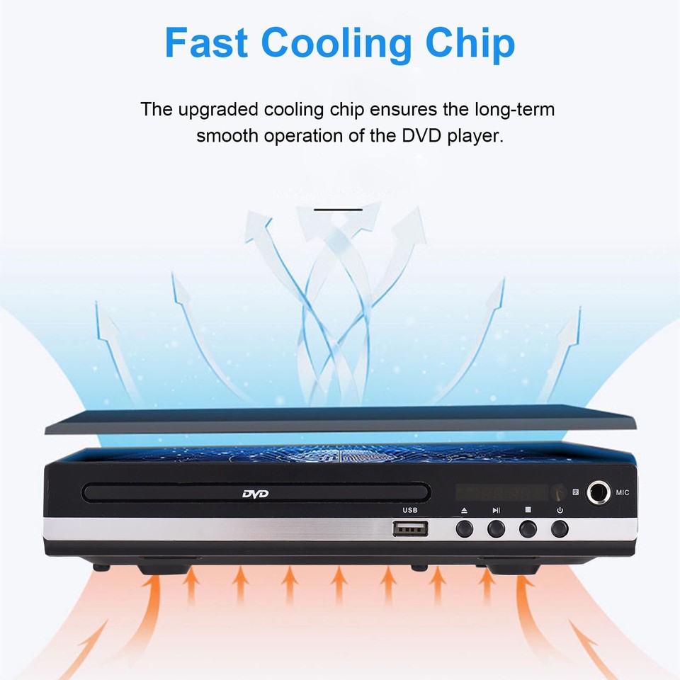 1080p DVD Player All Region Free DVD CD USB Player with HD+RCA Output ...