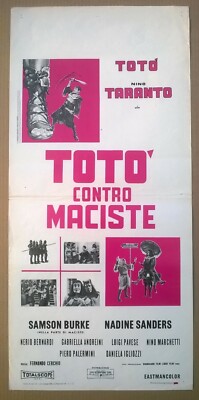 locandina TOTò CONTRO MACISTE Nino Taranto CINEMA Edizione 1973 Peplum ...
