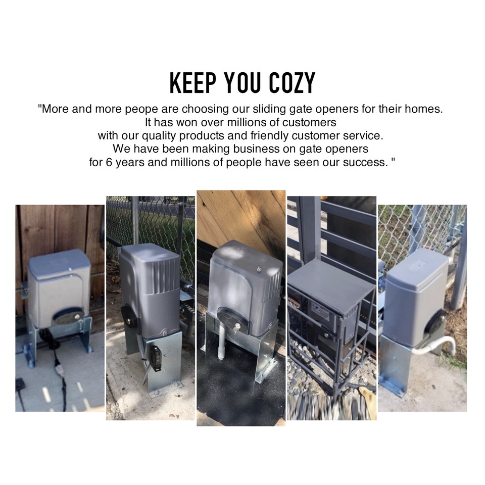 550W Smart Sliding Gate Opener with Remote Control Infrared Sensors ...