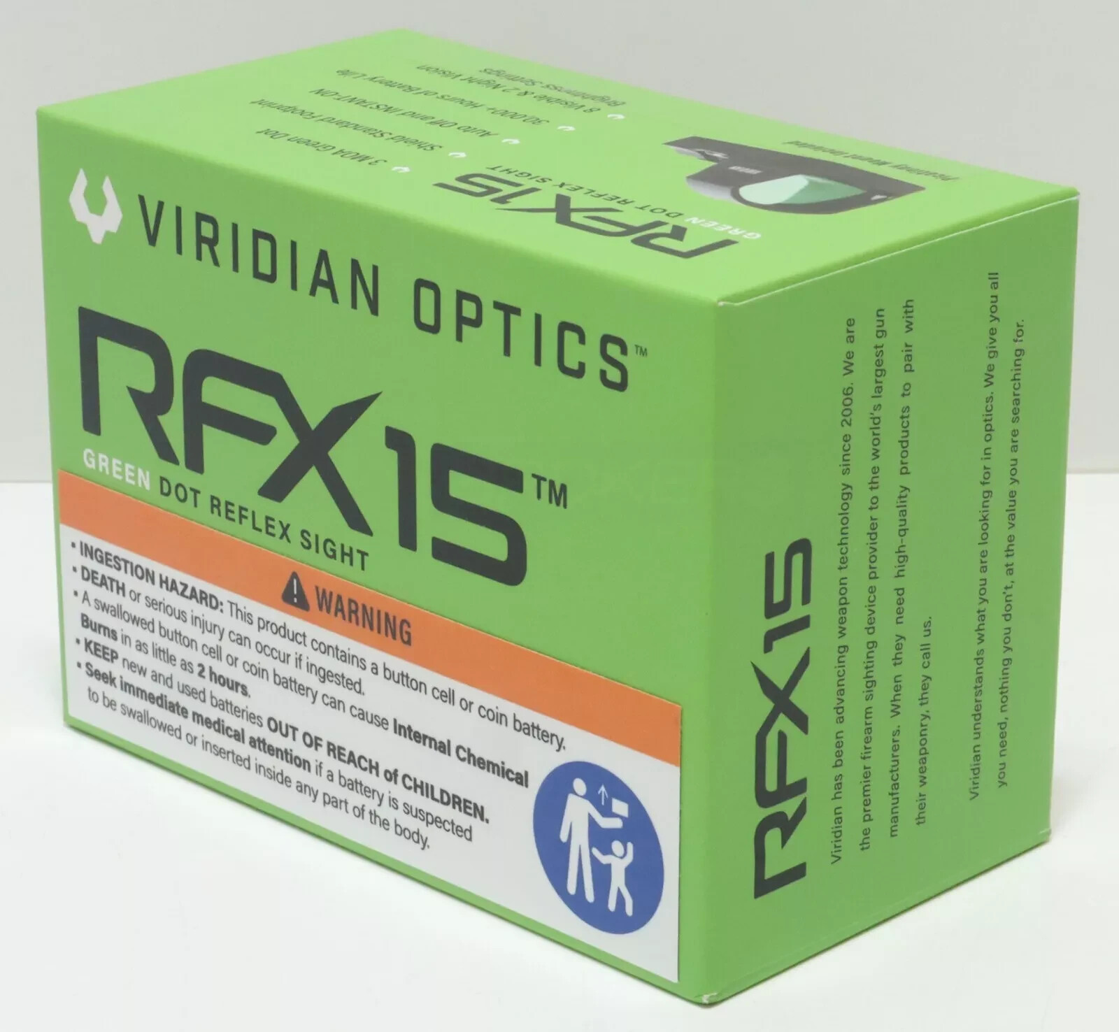 Viridian Optics RFX15 Green Dot Reflex Sight – 3 MOA, Shake Awake - 981 ...