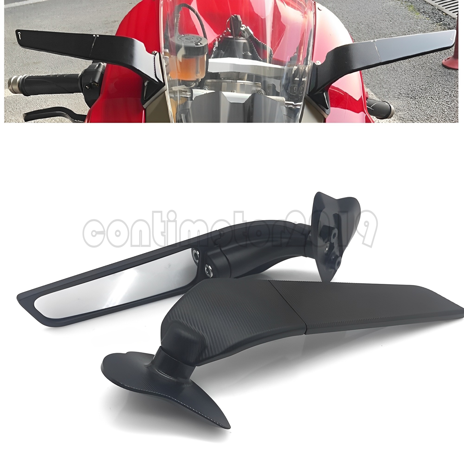 Swivel Wing Fin Rearview Mirrors For Yamaha YZF R6 2017-2021 YZF R7 ...