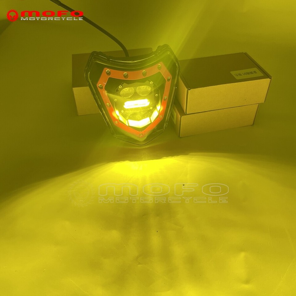 MX Enduro Supermoto LED Headlight Low+High+DRL For KTM 250 300 350 450 ...