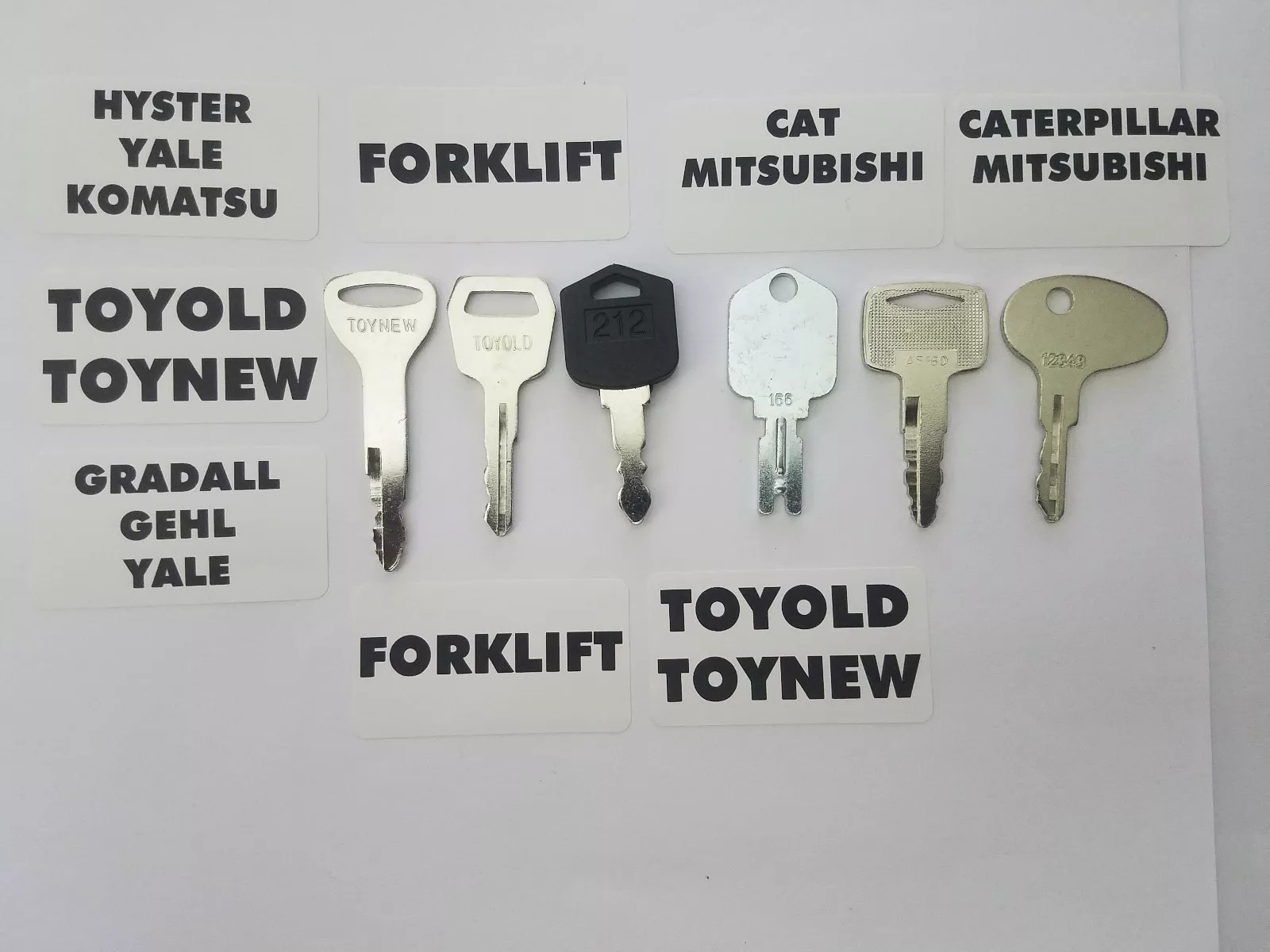 (6) Caterpillar Forklift Cat Keys, A5160, 12343, Toyold, Toynew, Daewoo ...