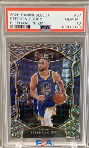 💥 2020 Select Stephen Curry Elephant Prizm SSP #57 PSA 10 GEM Concourse ...