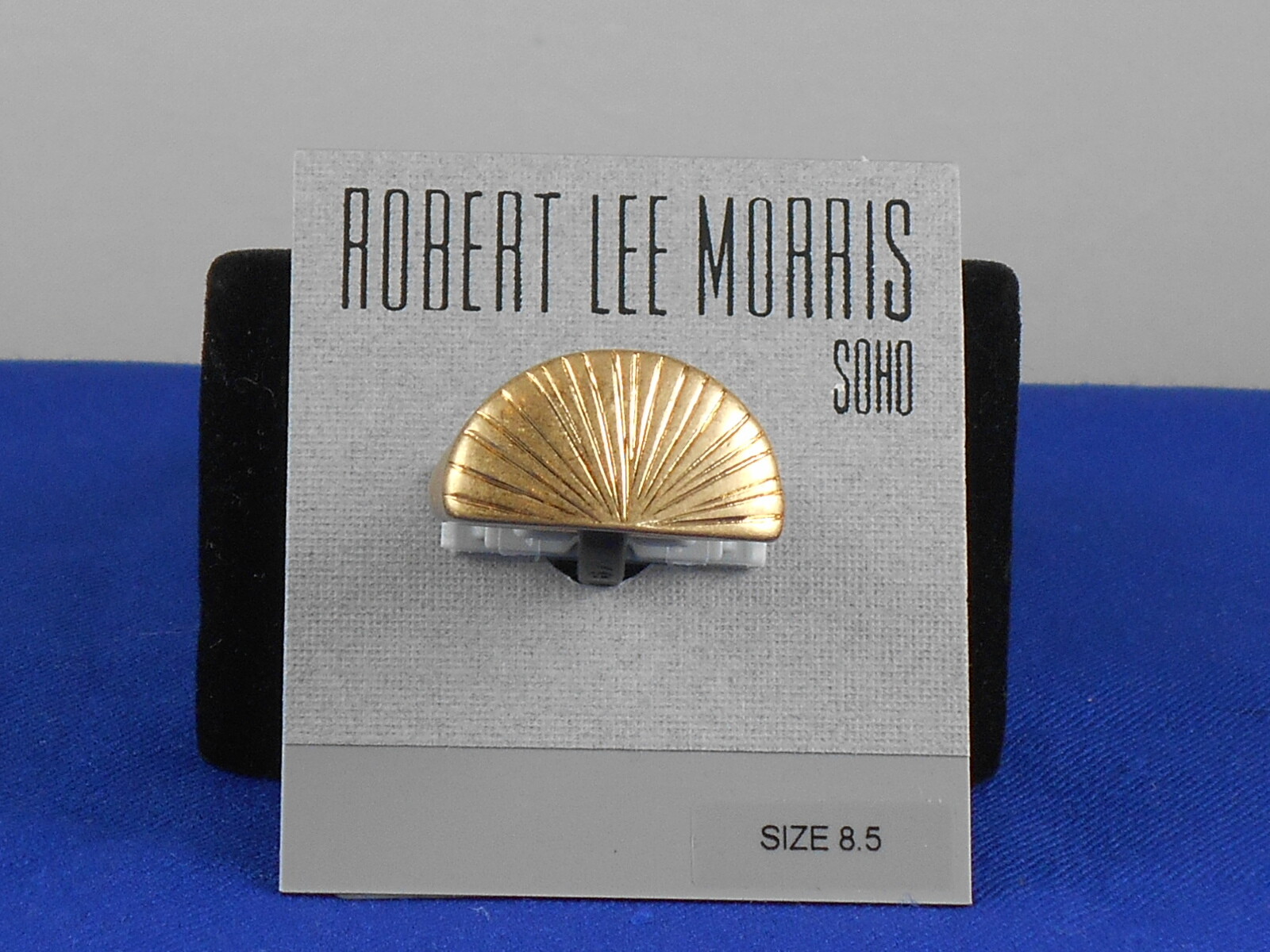 Robert Lee Morris Gold Plated Fan Signet Half Moon Ring Size 8.5 8 1/2 ...