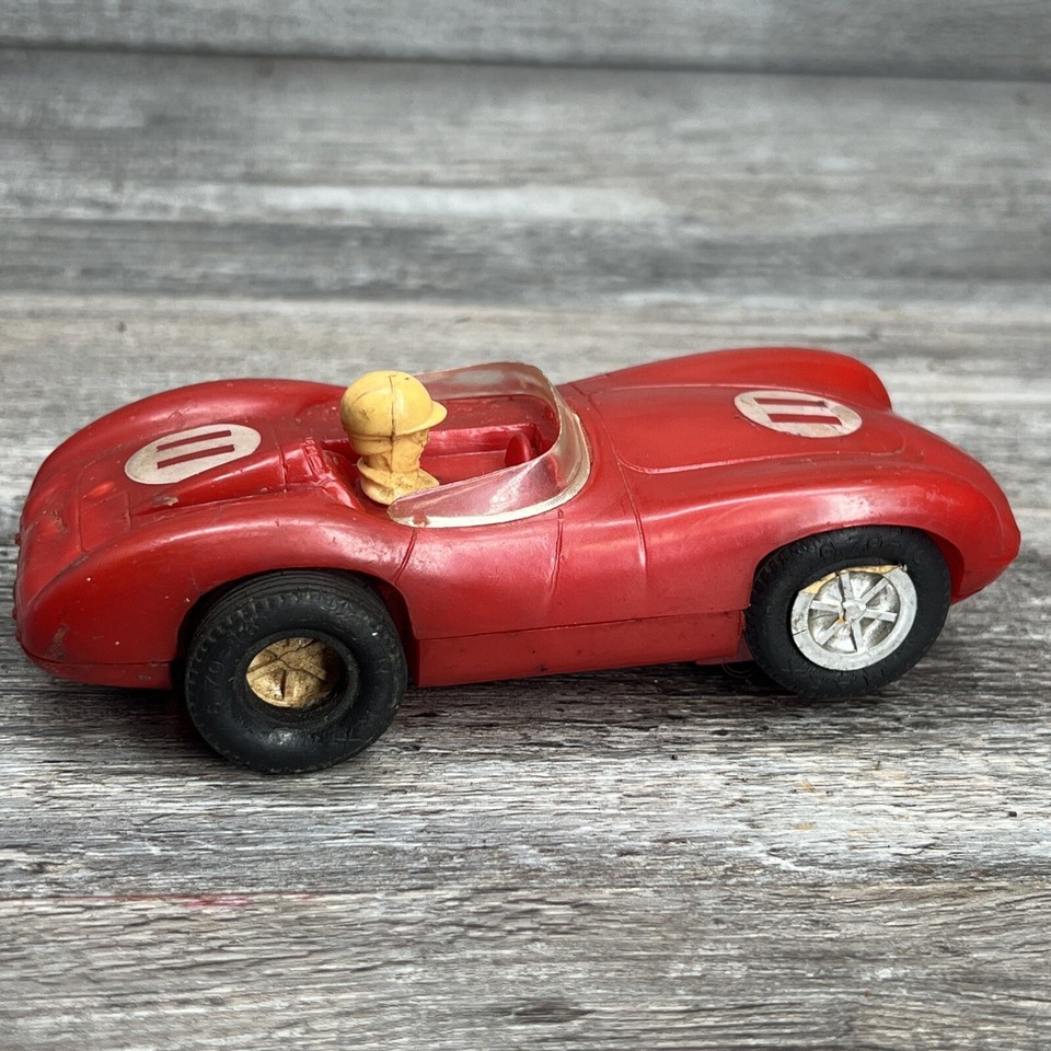Vintage MARX Toys Slot Race Car 1/32 - RED #11 Racing, RARE | eBay