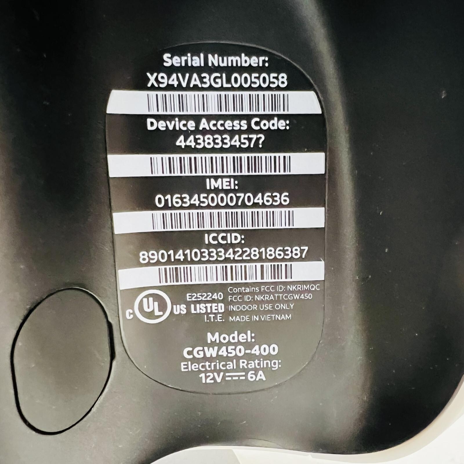 AT&T All-Fi Hub Internet Air Model CGW450-400 W/POWER CORD for sale ...