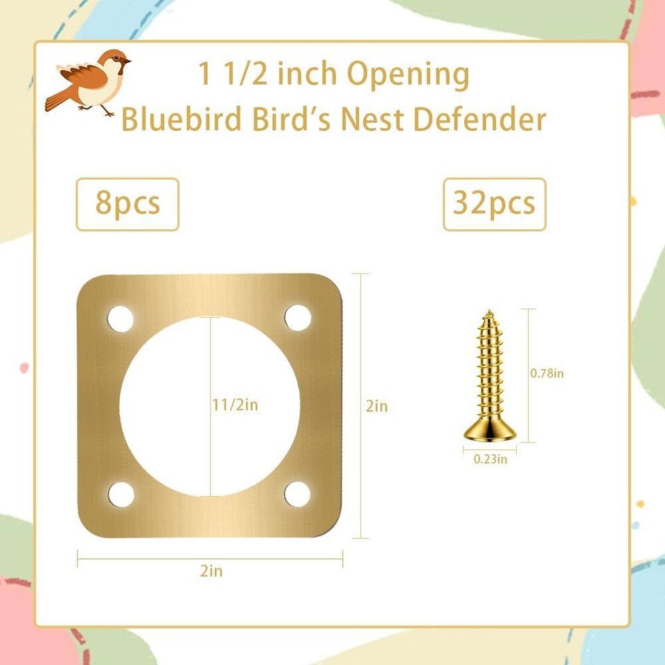 Predator Guards for Bird Houses,Metal Copper Portal House gold | eBay