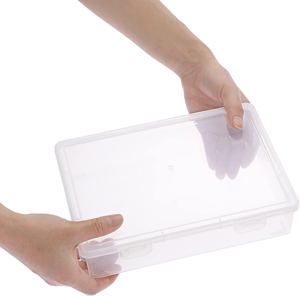 BTSKY Clear Plastic Storage Box with Flap Lid, Multipurpose Small-6 ...