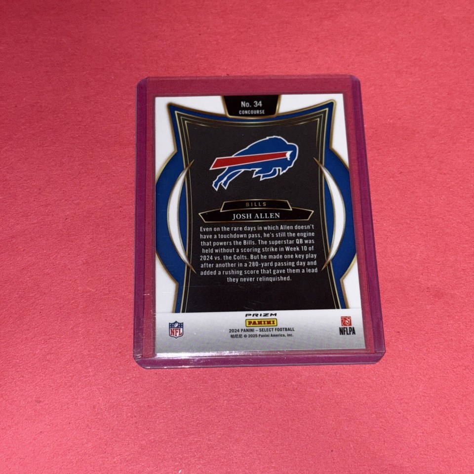 2024 Panini Select - Concourse Josh Allen #34 Zebra Shock Prizm | eBay