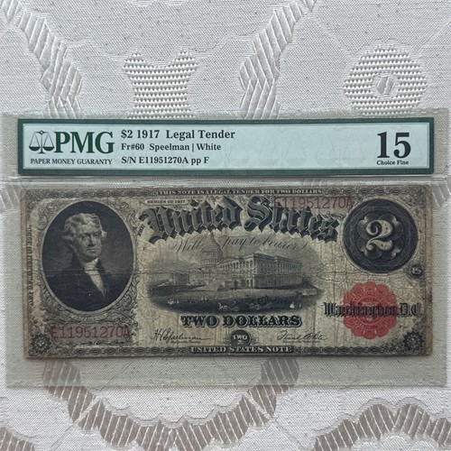 1917 $2 US LEGAL TENDER, LARGE NOTE, FR-60, PMG 15 SPELLMAN / WHITE | eBay