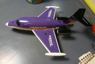 Vintage TONKA FEDEX Learjet Plane 1979 Toy Airplane Purple Black White ...