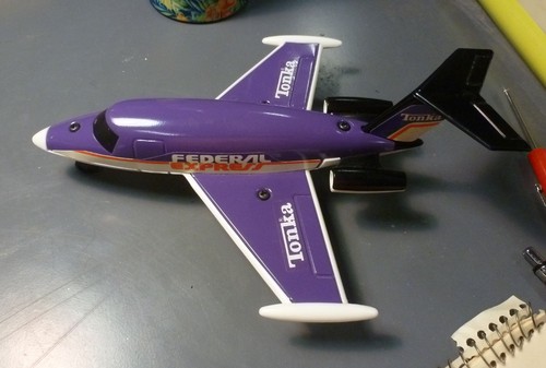 Vintage TONKA FEDEX Learjet Plane 1979 Toy Airplane Purple Black White ...