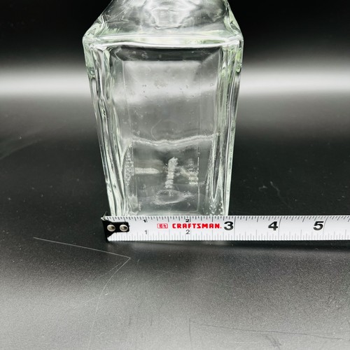 VTG Square Whiskey Glass Decanter “Ice Cube”Stopper Bourbon Liquor ...