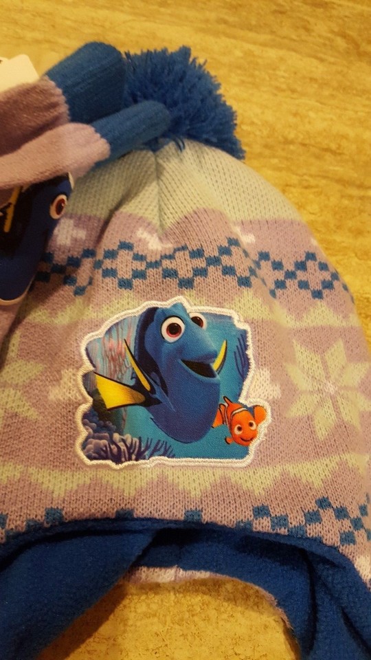 NWT Girls Pixar Finding Dory 2 piece Cold Weather set Hat Gloves - A87 ...