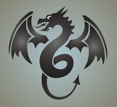 Viking Dragon Stencil Rising Welsh Asian Medieval Bird DIY Art Signs ...