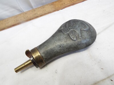 Brass/Copper Black Powder Flask Horn Musket Military Eagle Italy Muzzle ...