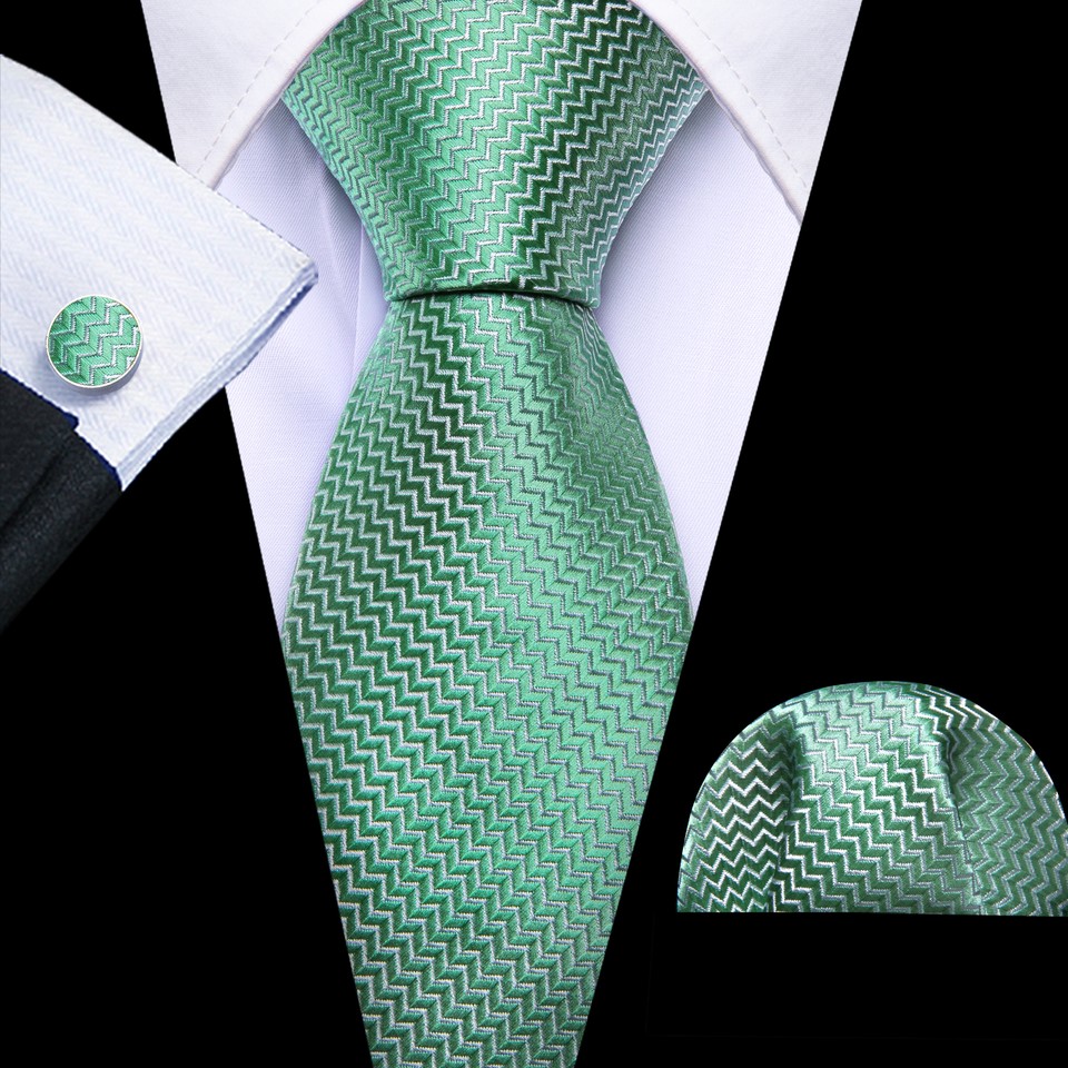 Mens Tie Set Necktie Pocket Square Cufflinks Optional Wedding Party ...