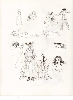 1978 Black & White Plate "Cowboy Horse and Bare Woman" Frank Frazetta ...