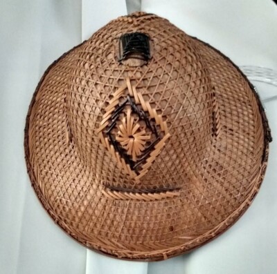 Vintage Hand Made Bamboo Helmet Hat Hong Kong | eBay