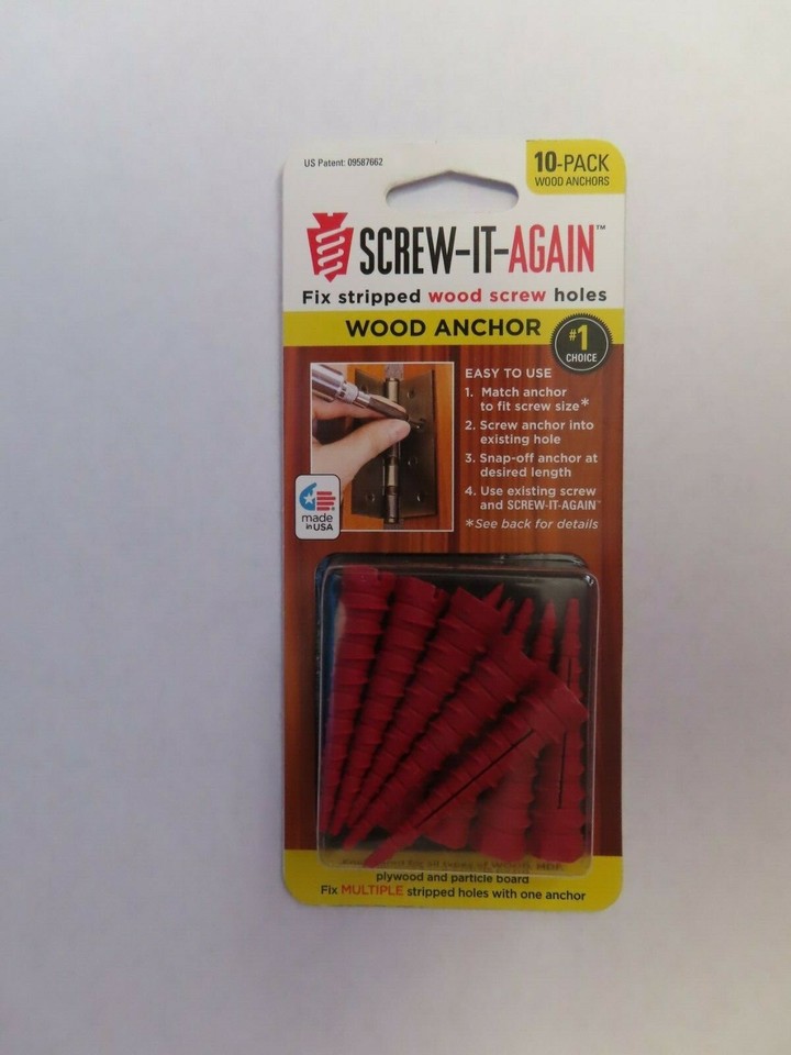 Screw-It-Again #2 to #16 Thread x 2 In. Red Plastic Wood Anchor #SIA ...